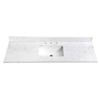 Vanityfair 60 Inch Engineered Marble Vanity Top with Single Sink - Bed ...