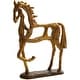 Gold Polystone Slim Frame Textured Horse Decorative Sculpture with ...