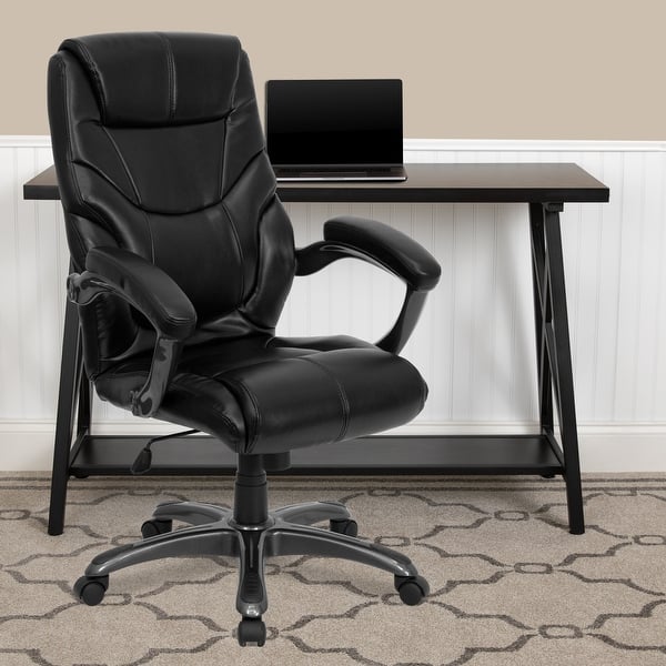 High Back LeatherSoft Overstuffed Executive Swivel Ergonomic Office ...