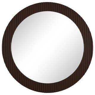 Dexter 40 X 40 Inch Round Reeding Frame Wall Mirror Brown - Bed Bath ...