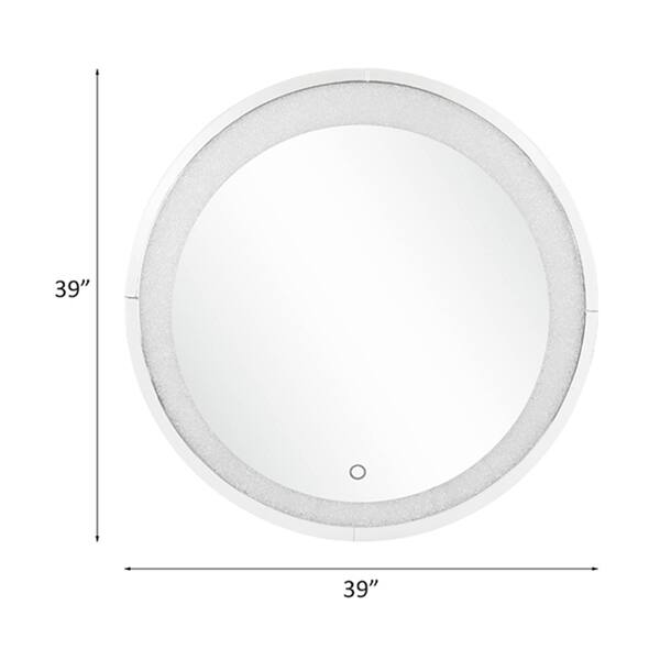 ACME Noralie Wall Decor with LED in Mirrored and Faux Diamonds - Bed ...