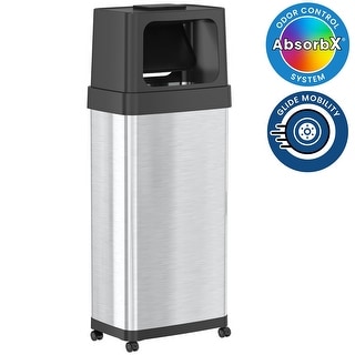 iTouchless 24 Gallon / 91 Liter Push Door Kitchen Trash Can with Wheels ...