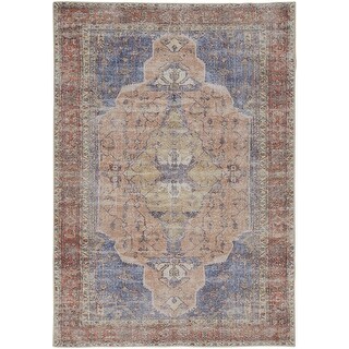 Prescott Vintage Medallion Area Rug, Apricot Tan/Bone Ivory - 7'-10" x ...