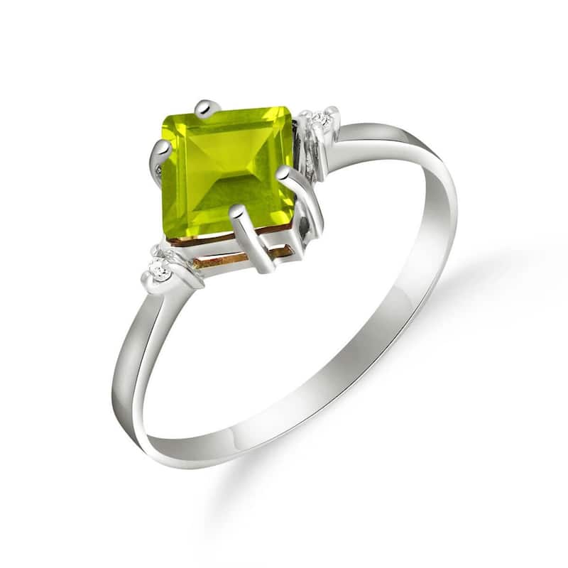 square shape green stone ring