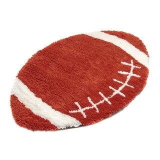 "Sports Theme" Shaped Hand Tufted Extra Soft Shag Area Rug - 3'6" Round ...