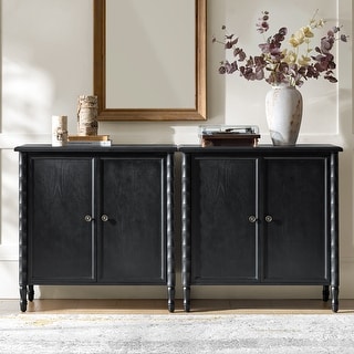 HULALA HOME Carol Transitional Curved 32"Tall 2-Door Cabinet Set of 2 ...