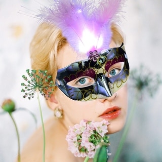 Women Venetian LED Fiber Mask Masquerade Fancy Dress Party Princess ...
