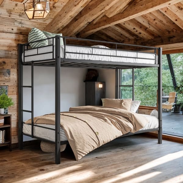 Heavy Duty Twin Bunk Beds with shelf and Slatted Support - Bed Bath ...