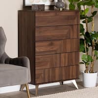 Graceland Mid-Century Modern Transitional Walnut Brown Finished Wood 5 ...