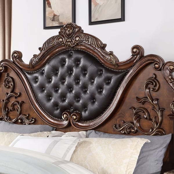 tufted leather bed frame