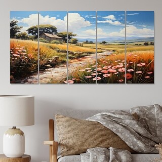 Designart "Farm Fauvist Fields I" Farm Multipanel Wall Art Print set ...