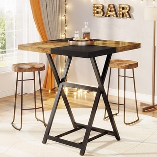 42” H Square Bar Table, Bar Height Bistro Pub Table, Counter Height ...