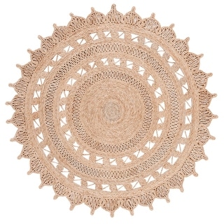 SAFAVIEH Natural Fiber Agneta French Country Round Jute Rug - On Sale ...
