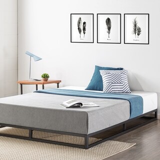 6 Inch Metal Platform Bed Frame with Classic Wooden Slat Support By ...