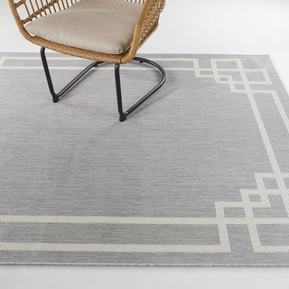 Lyra Art Deco Border Indoor/Outdoor Area Rug - Bed Bath & Beyond - 34817412