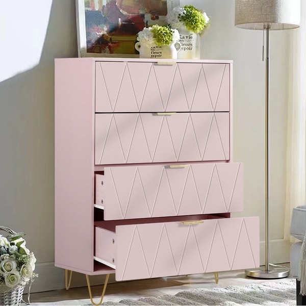 4 Drawer Large Chest Drawers Furniture Wide Storage Cabinet Bedroom ...