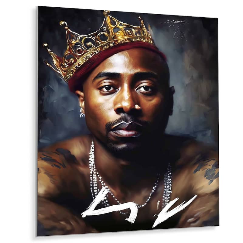 Designart "Celebrity Tupac King Of Rap II" Celebrity Metal Wall Art ...