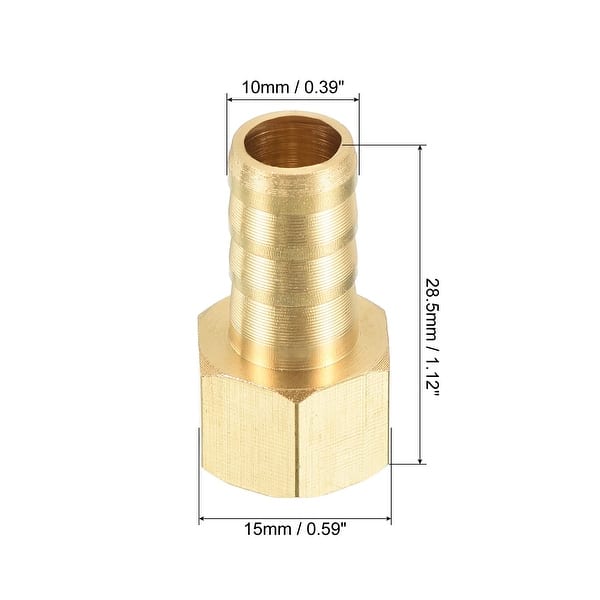 Hose Barb Fitting Straight 10mm Barbed G1/4 Female Thread, 4 Pack Brass ...