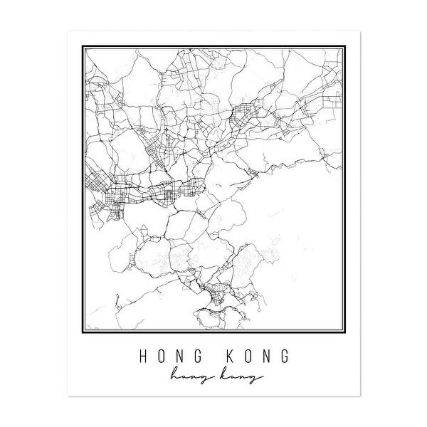 Hong Kong Hong Kong Hong Kong Street Map Maps Urban Art Print/Poster ...