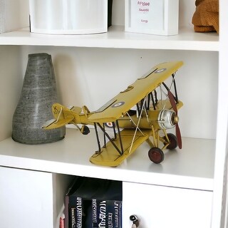 HomeRoots 6" Yellow and Black Metal Hand Painted 1931's British Tutor ...