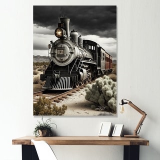 Designart "Train On The Track I" Transportation Train Wall Art Prints ...