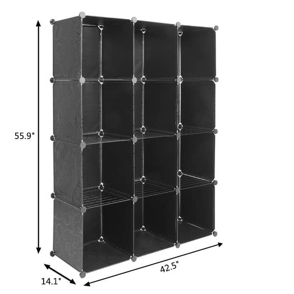 12-Cube Storage Shelf Cube Shelving Bookshelf Organizing Closet - Bed ...