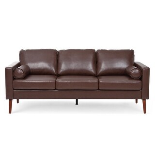 Modern Mid-Century Vegan Leather Sofa - Bed Bath & Beyond - 37515197