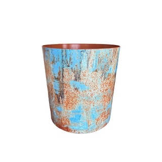 Lamela 12.44 in H Round Rust Plastic Indoor/Outdoor Planter, Flower Pot ...