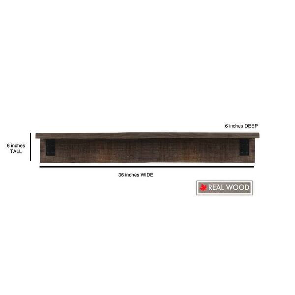 6x36 Inch Brown Natural Wood Floating Shelf - Bed Bath & Beyond - 11990888