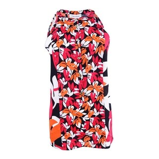 Calvin Klein Women's Mixed-Print Halter Top - Bed Bath & Beyond - 41231917