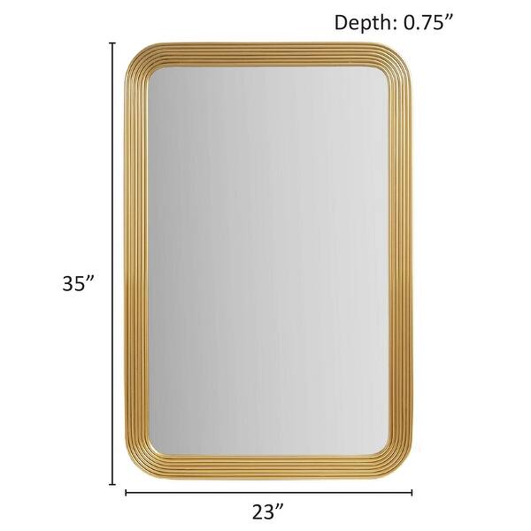 Rounded Rectangle Fluted Wall Mirror - Bed Bath & Beyond - 43917820