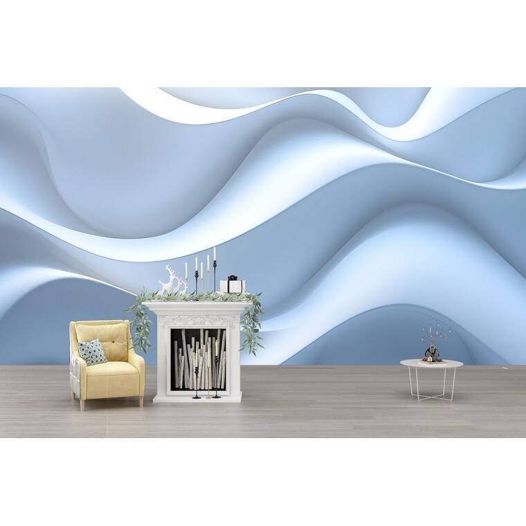 Wavy 3D Texture Wallpaper Modern Wall Mural - Overstock - 42952368