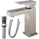 Square Bathroom Faucet with Pop-up Drain and Water Supply Hoses - Bed ...