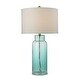 Glass Bottle Table Lamp with Drum Shade - 30" - Seafoam Green and White ...