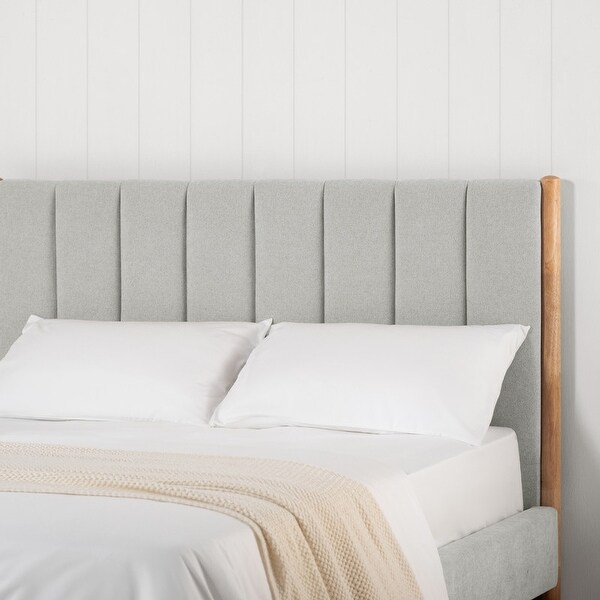 Camila Upholstered Platform Bed Frame with Headboard