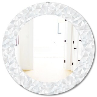 Designart 'Geometric Cream Block I' Printed Modern WallMirror ...