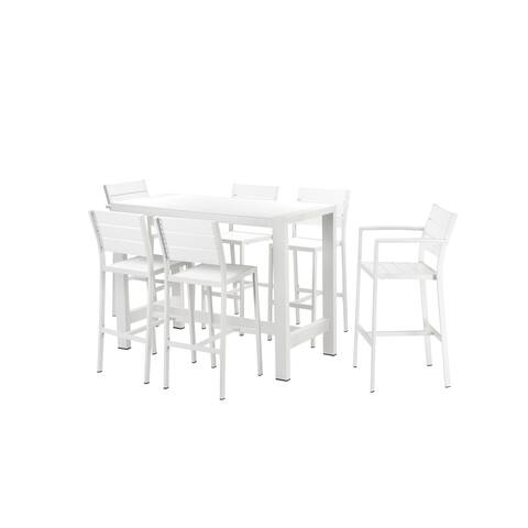 Betty 7 Piece Bar Set, White White - Overstock - 34193634
