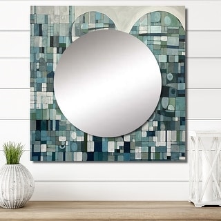 Designart "Blue And Green Bohemian Medley" Boho Mosaic Wall Mirror ...