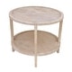 Rohan 28-inch Round Mango Hardwood Side Table with Shelf - Bed Bath ...
