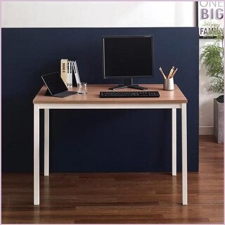 Desks, Contemporary Wood and Metal Computer Desk, Oak Finish, Solid ...
