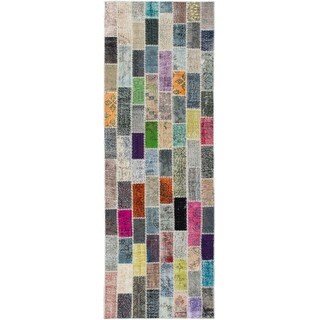 ECARPETGALLERY Hand-knotted Color Transition Patchwork Multi Wool Rug ...
