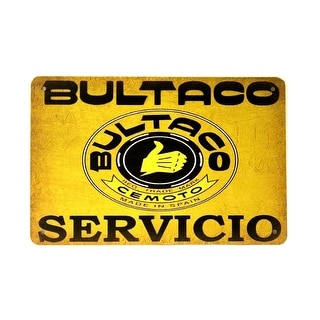 Bultaco Servicio Motorcycles Metal Tin Sign 12" x 8" - 12" X 8" - Bed ...