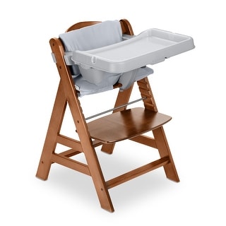 hauck AlphaPlus Grow Along Walnut Wooden High Chair, Tray & Deluxe ...