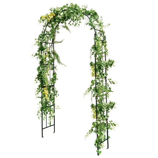 Costway Garden Arch Arbor Trellis Pergola 7.5 ft Metal Archway for ...