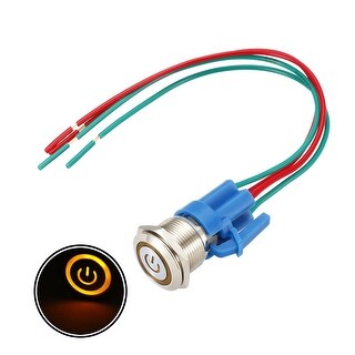 Latching Push Button Switch 19mm Mounting 1NO 12V LED with Socket Plug ...