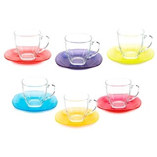 Luminarc Rainbow Tea Set of 12 for 6 - 7.5 Oz - Bed Bath & Beyond ...