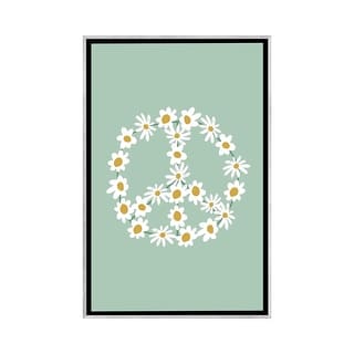 iCanvas "Green Daisy Peace Sign" by Nicole Basque Framed - Bed Bath ...