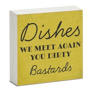 Dishes Artistic Freestanding Solid Wood Block Sign Made in the USA 3 ...