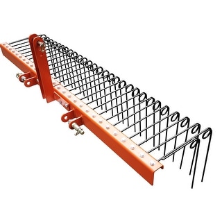 72" Pine Straw Rake Steel Spring Landscape Rake for Tractors, Straw ...
