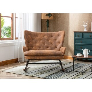 High Back Rocking Chiar, Comfortable Rocker Padded Seat, Modern Lounge ...